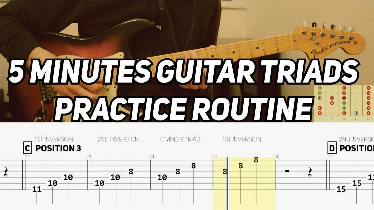 5 Minutes Guitar Triads Practice Routine with TAB Nikola Gugoski